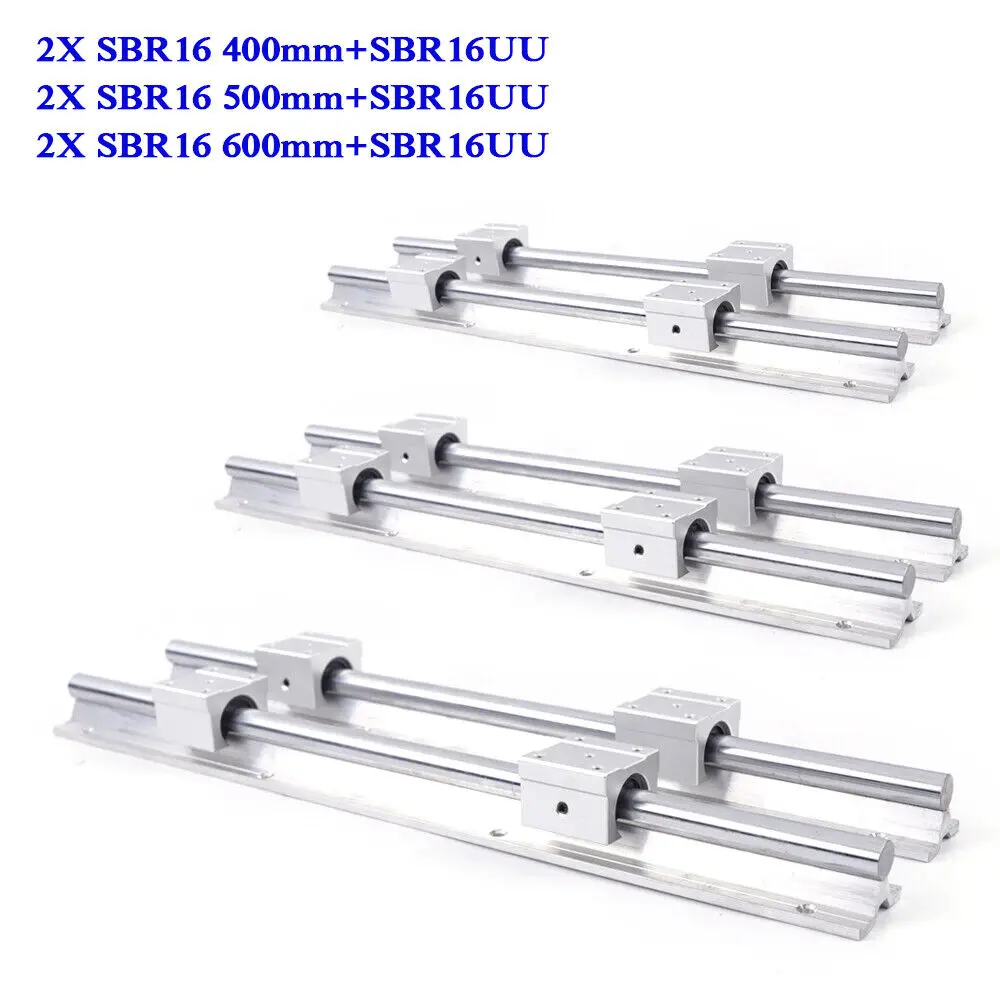2X-SBR16-400-500-600mm-linear-rail-slide-rail-shaft-4x-SBR16UU-linear ...