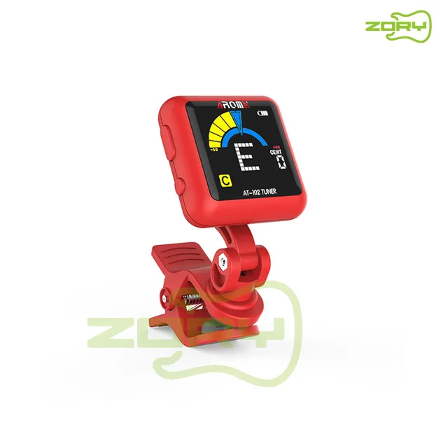 AROMA AT-102 Rechargeable Clip-on Guitar Tuner Color Screen with Built ...