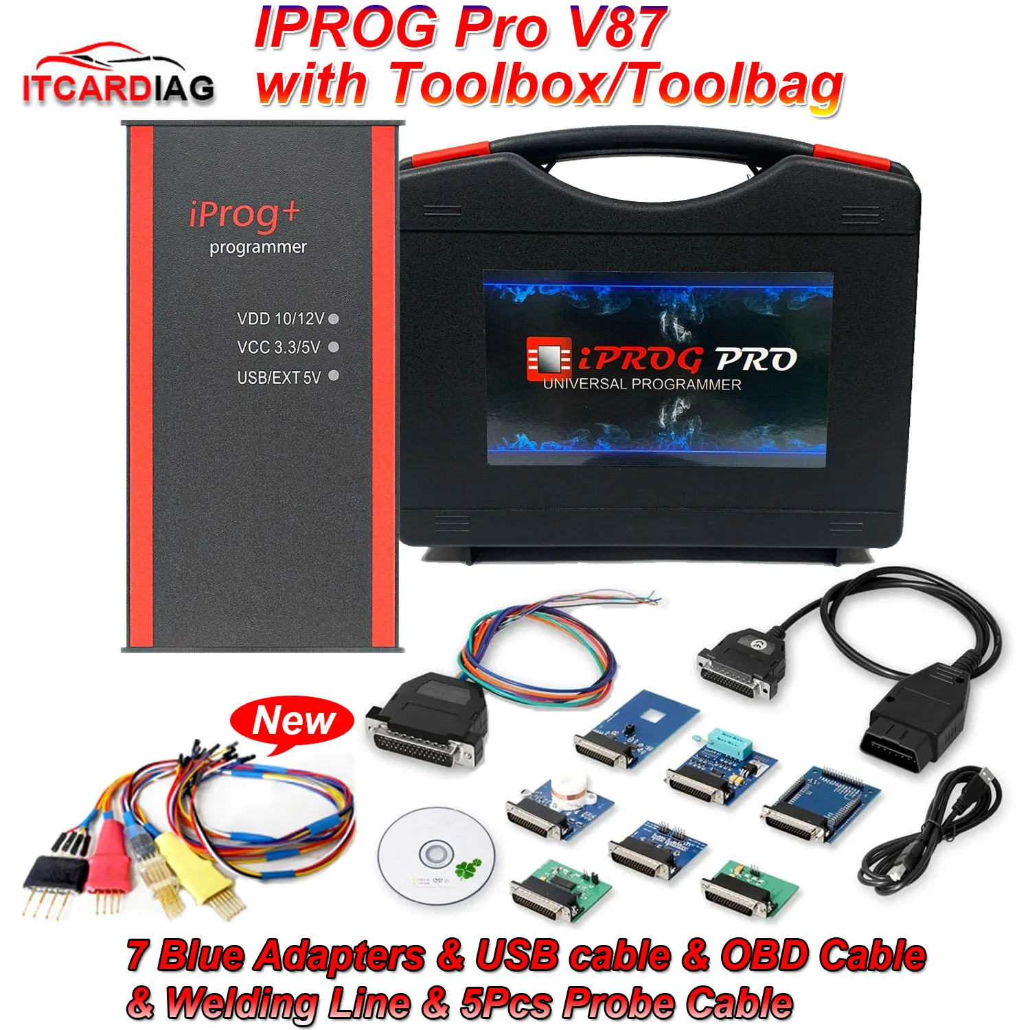 Iprog Pro Iprog+ V87 Full Ecu Key Programmer Support Immo/airbag Reset ...