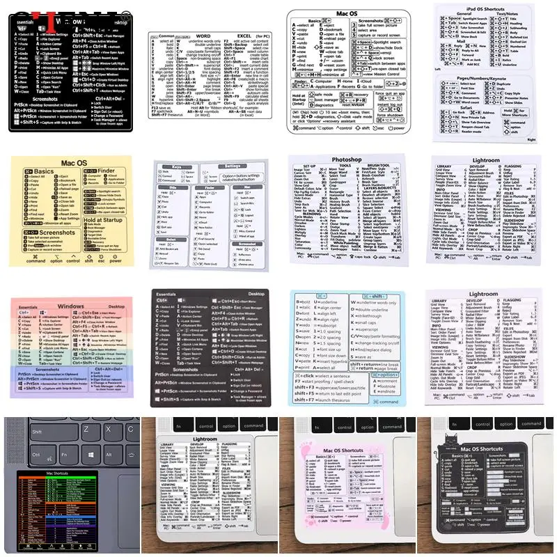 Computer Reference Keyboard Shortcut Sticker Adhesive For Windows PC ...