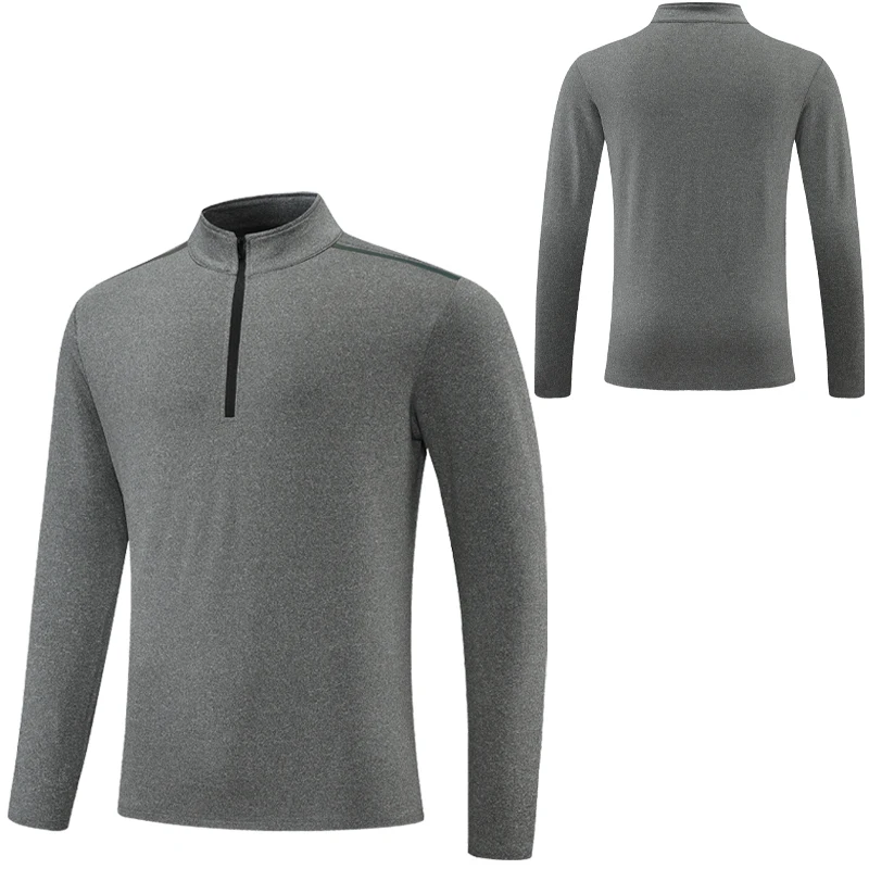 Men-Half-Zip-Pullover-Gym-Fashion-Sports-Long-Sleeve-Casual-Brand ...