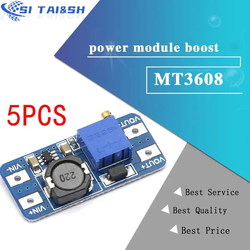 5pcs Mt3608 Dc-dc Step Up Converter Booster Power Supply Module Boost ...