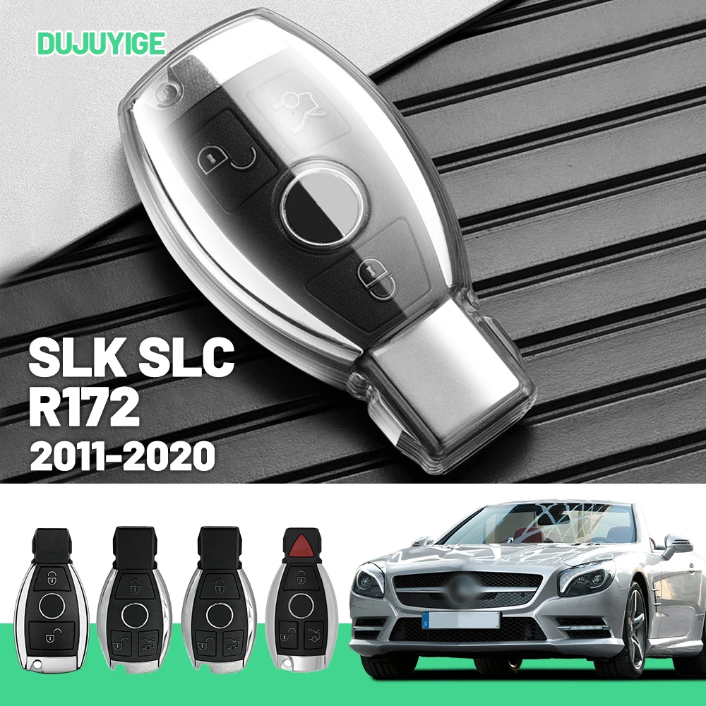 Clear TPU Car Key Case For Mercedes-Benz SLK SLC R172 2011-2020 Key Fob ...