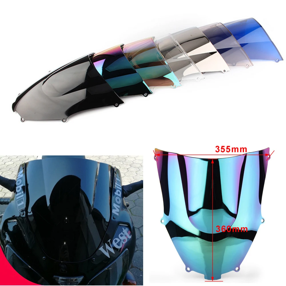 Motorcycle-Double-Bubble-Windshield-Deflector-Protector-Wind-Screen-For ...