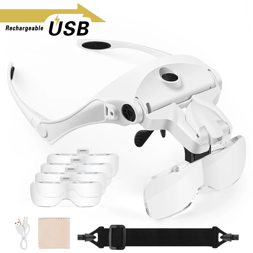 Magnifying Reading Glasses Led - Magnifying Glasses Headband Magnifier ...