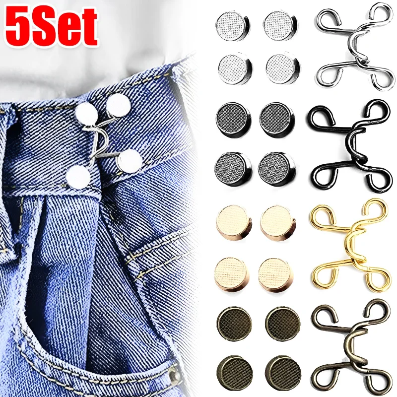 5-1Set-Nail-free-Metal-Jeans-Button-Snaps-Detachable-Pants-Clips ...