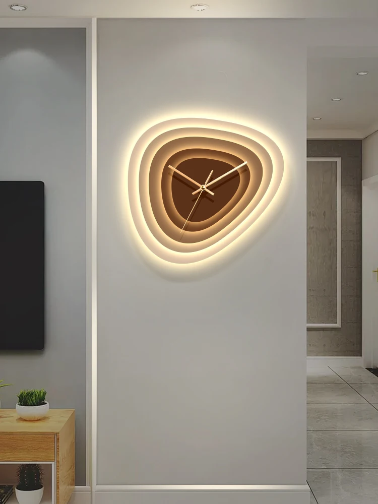 Light-luxury-living-room-creative-clock-wall-lamp-abstract-dining-room ...