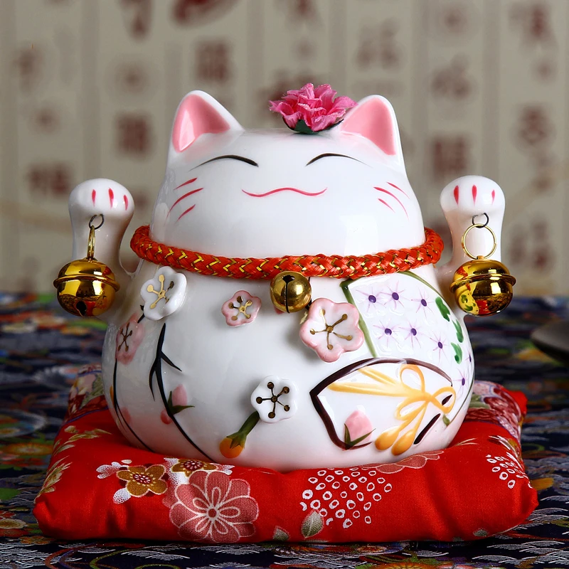 4-5-Inch-Japanese-Ceramic-Lucky-Cat-Maneki-Neko-Home-Decoration ...