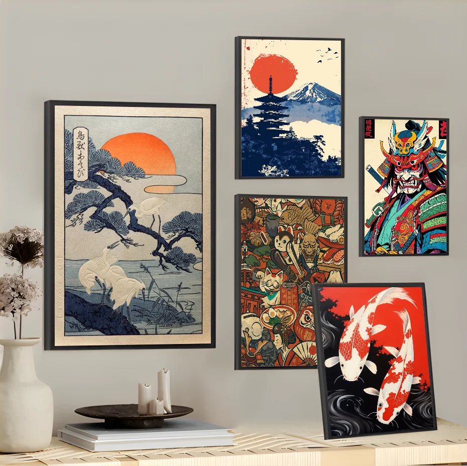 Japanese Painting Poster Room Decor Home Decoration Interior Wall Art ...