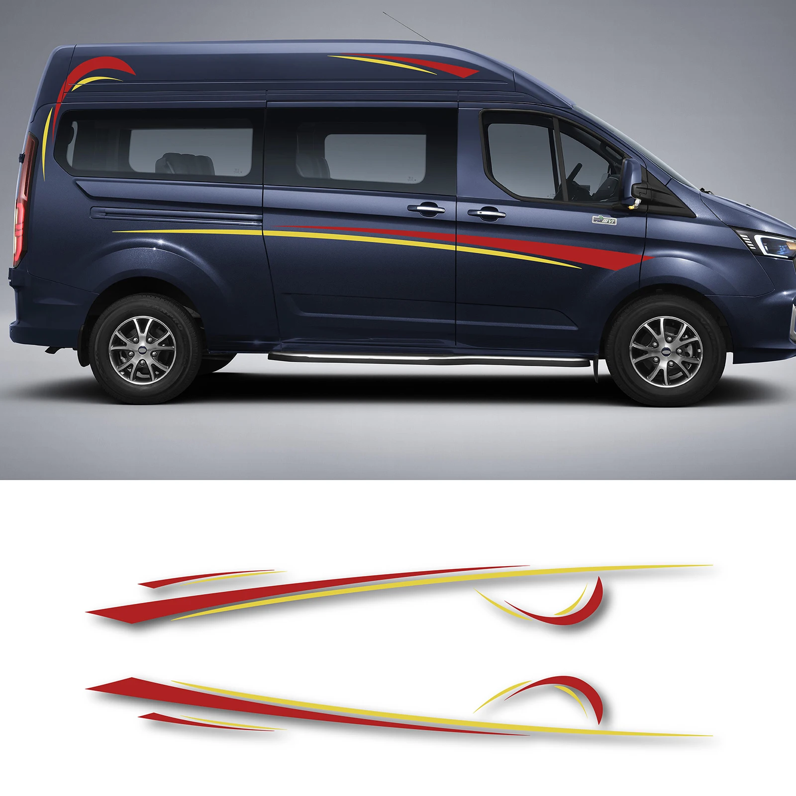 2pcs-Stripes-Graphics-Vinyl-Decals-For-RV-Trailer-Van-Camper-Caravan ...