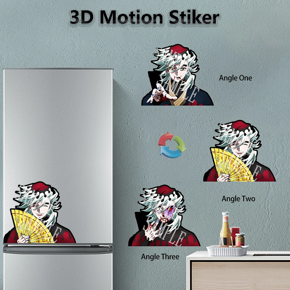 Douma Anime Demon Slayer 3D Motion Stickers Self adhesive Decals for ...