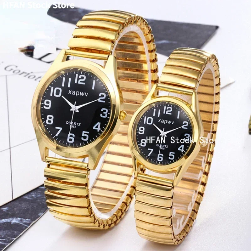 Fashion Women Men Watch Flexible Elastic Band Quartz Wrist Watch Black ...