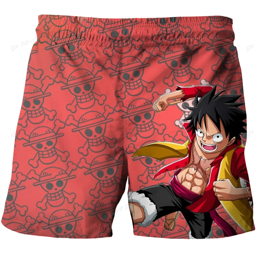 One Piece Harajuku Style Shorts With Hood 2023 Luffy 3D Swimming Shorts ...