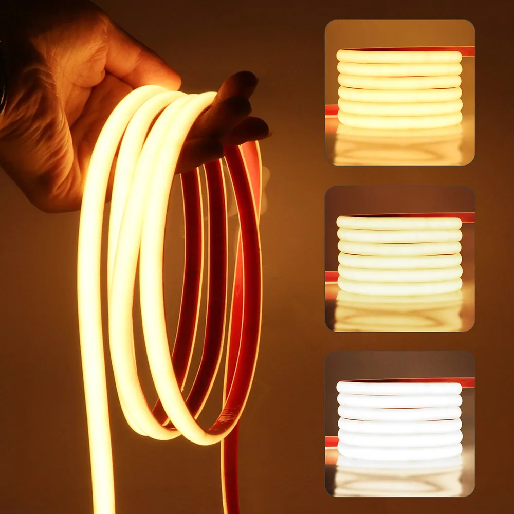 IP68 Waterproof COB LED Strip Light 12V 24V 5m 10m 15m 20m 0.5m ...