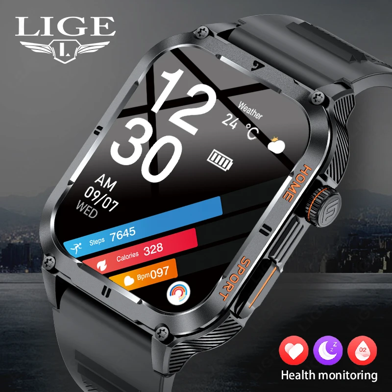 LIGE-Rugged-Outdoor-Sport-Smart-Watch-Men-Bluetooth-Call-AI-Voice ...