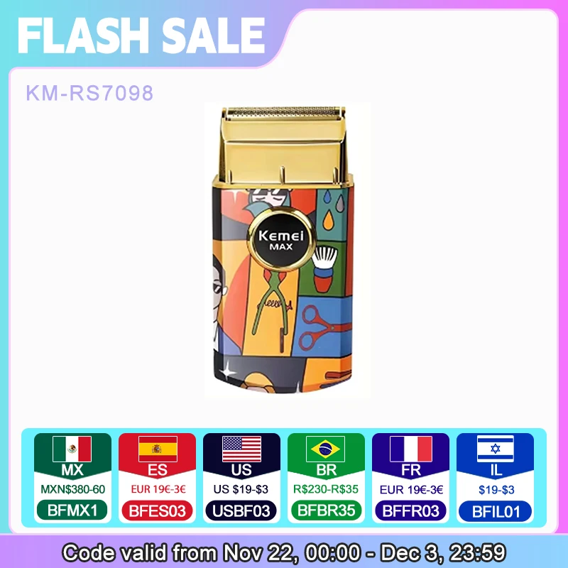 Kemei-Titanium-Double-Foil-Reciprocating-Electric-Shaver-Professional ...