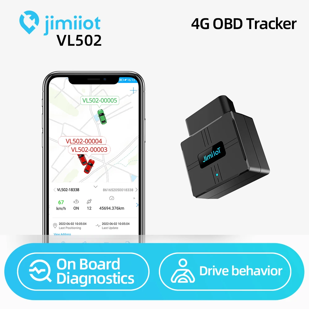 Jimiiot OBDII VL502 Mini GPS Automotivo Locator LTE Bluetooth On-Board ...