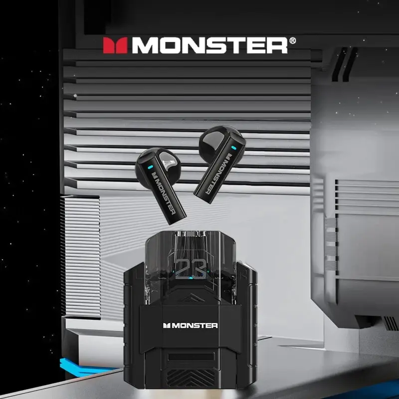 Monster-XKT23-Wireless-Bluetooth-5-4-Headphones-Robot-Design-TWS-HD ...