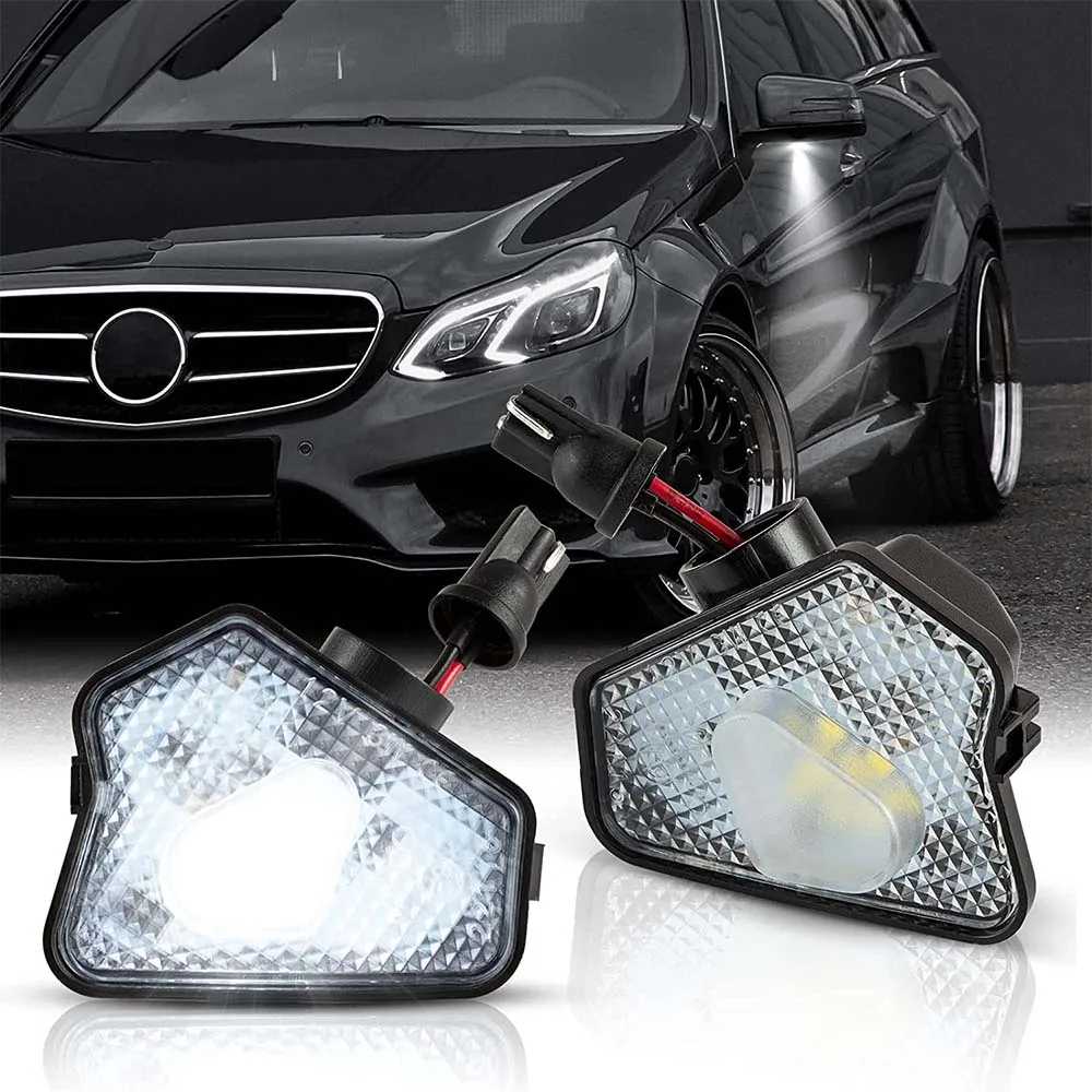 2Pcs Car Lights LED Side Mirror Under Puddle Light for Mercedes Benz ...