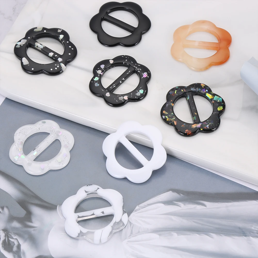 1Pc-Resin-Flower-Corner-Knot-DIY-Belt-Buckle-Scarf-Clips-Ring-Coat ...