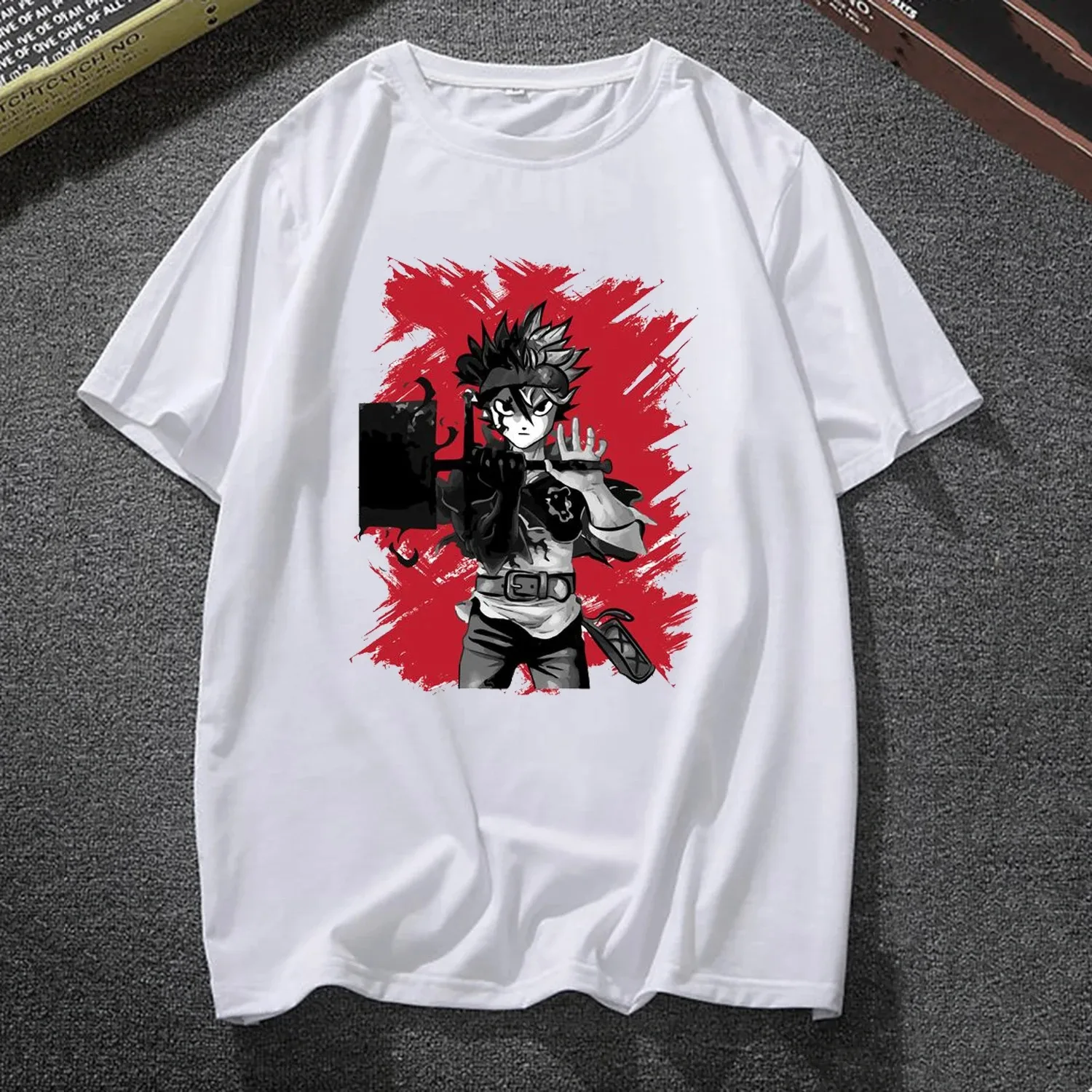 Camisetas-con-estampado-de-dibujos-animados-de-tr-bol-negro-Yuno-para ...
