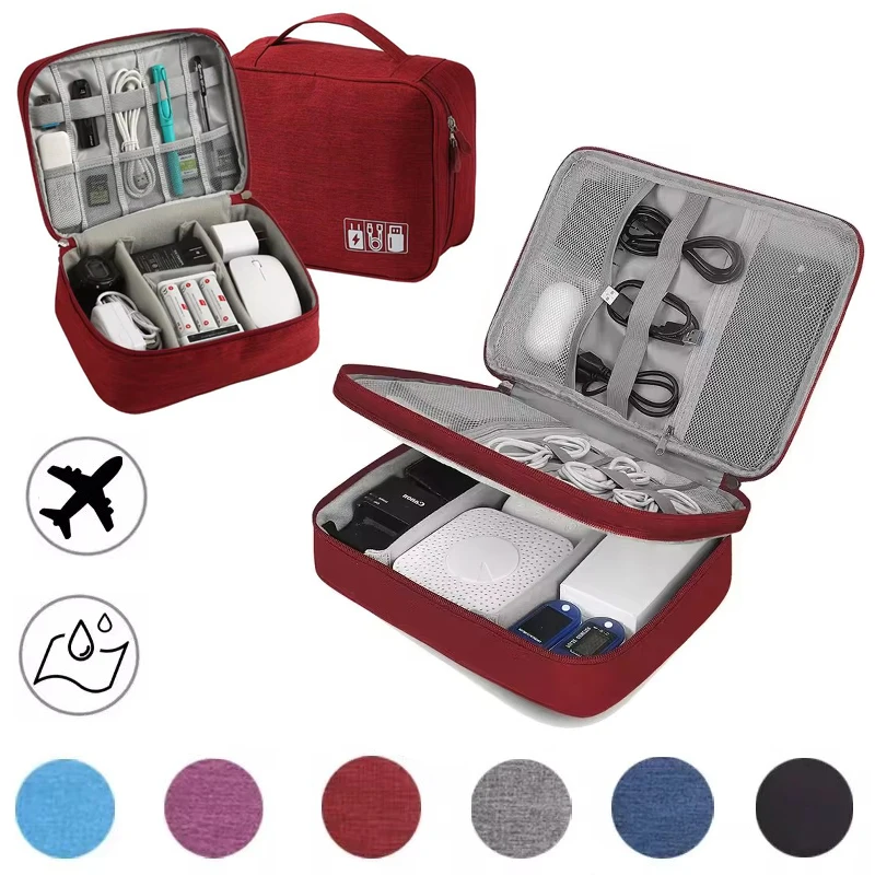 Cable Storage Bag Waterproof Digital Electronic Storage Bag Travel USB ...