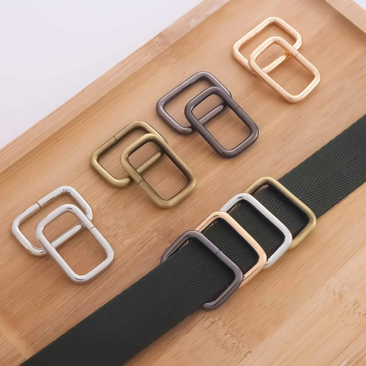 5pcs Metal Rectangle Ring Webbing Buckle Metal Rings for Bag Purse Ring ...