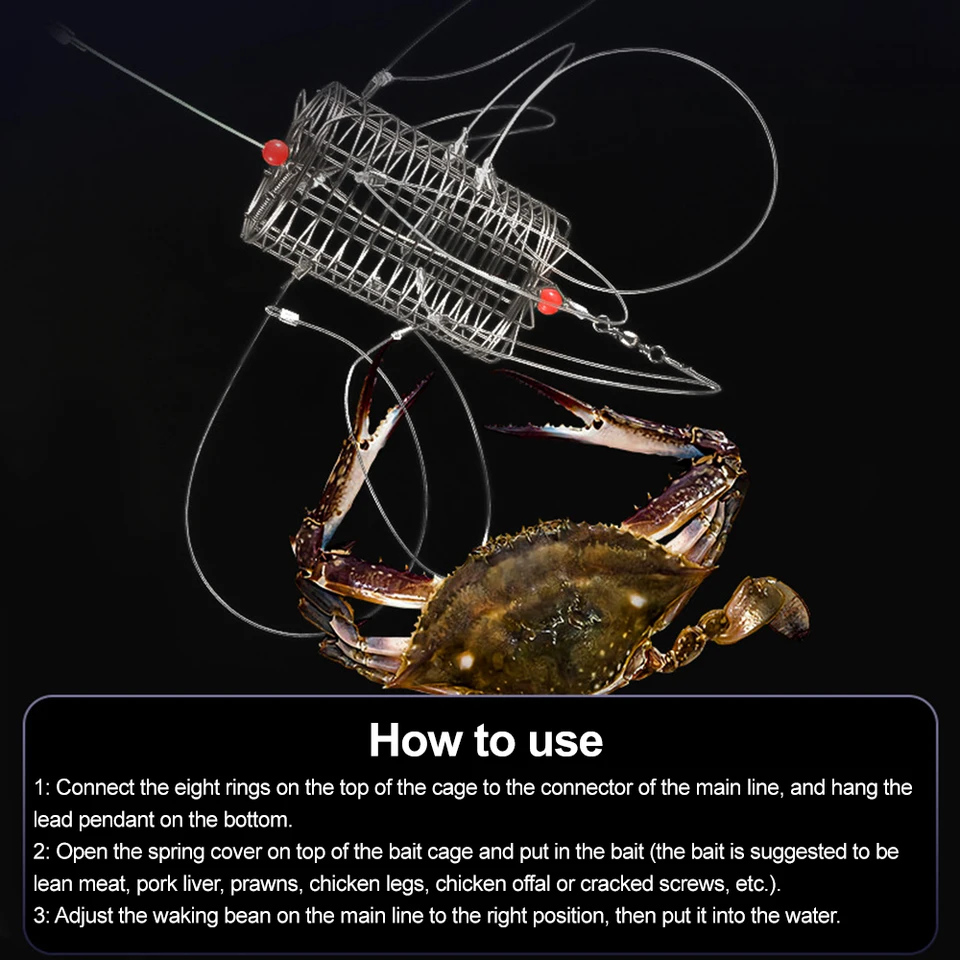 Crab Fishing Net Automatic Crab Nets - Steel Wire Opening/Closing Traps ...