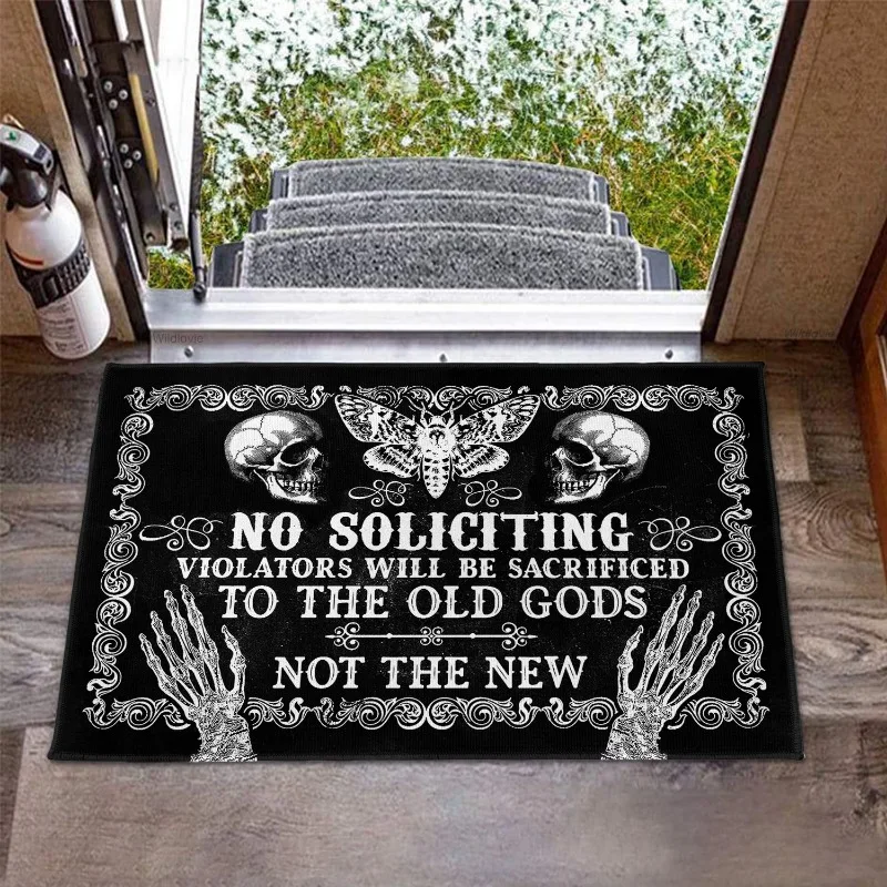 No-Soliciting-Halloween-Door-Mat-Welcome-Door-Mat-Outdoor-RV-Rug-Funny ...