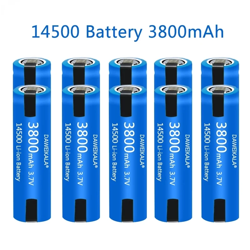 2023 New 10PCS EST 14500 bateria de lítio 3.7V 3800mah bateria recarregável para lanterna LED ...