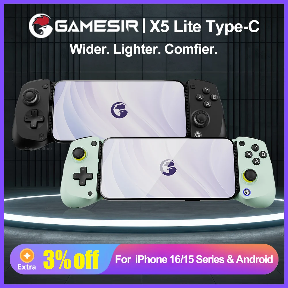 GameSir X5 Lite Type-C Mobile Gaming Controller with Membrane Hair ...