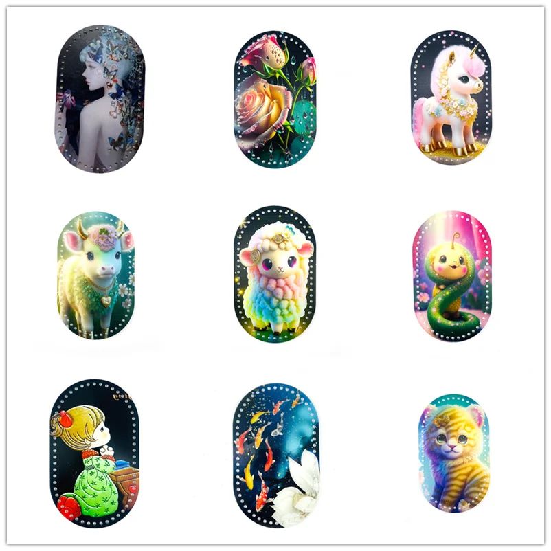 25-15cm-Oval-1-Pcs-Retro-Flower-Printed-Acrylic-Bag-Base-for-DIY ...