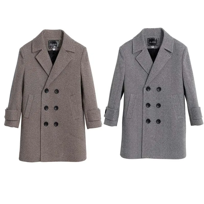 Children Winter Thick Warm Wool Coat Boys Girls Windproof Outdoor Long ...
