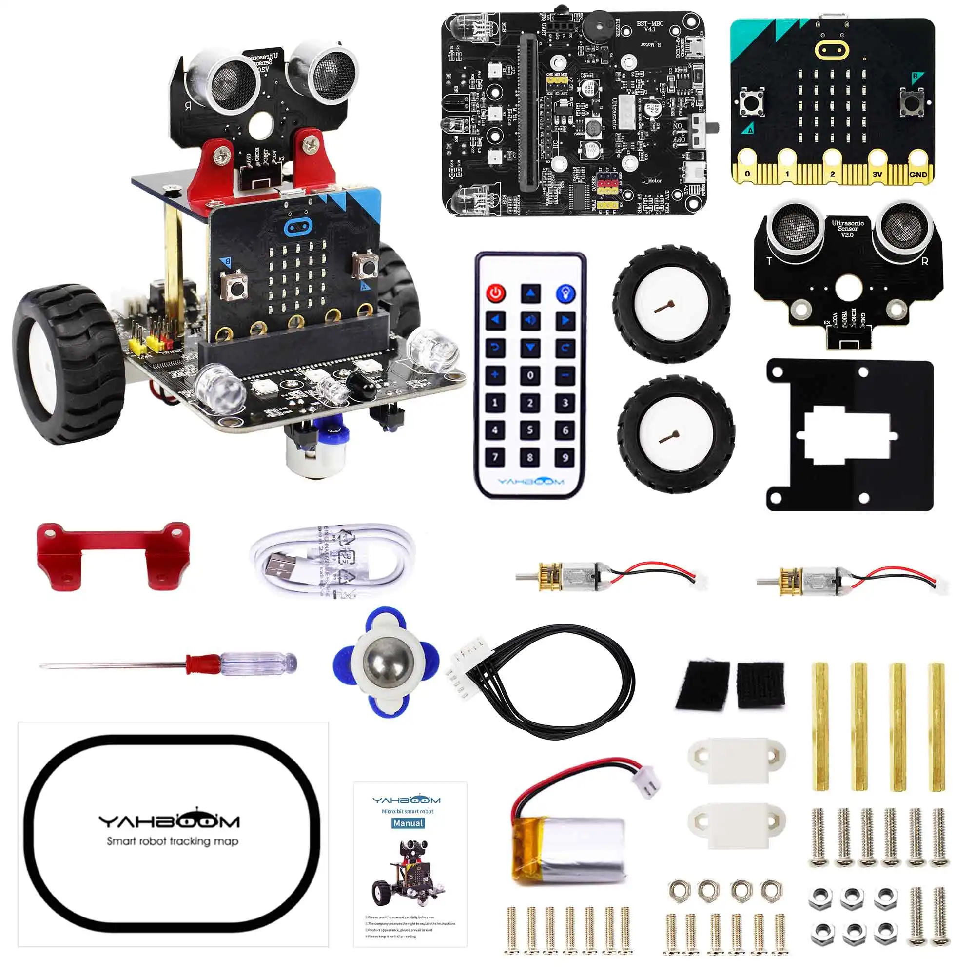 Yahboom Microbit Smart Robot Car DIY, Kit electrónico, compatible con ...