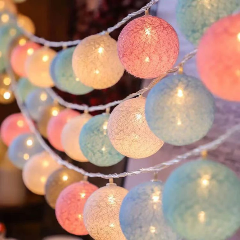 10-20-40-LEDs-String-Lights-Cotton-Thread-Balls-Home-Decoration-Lamp ...