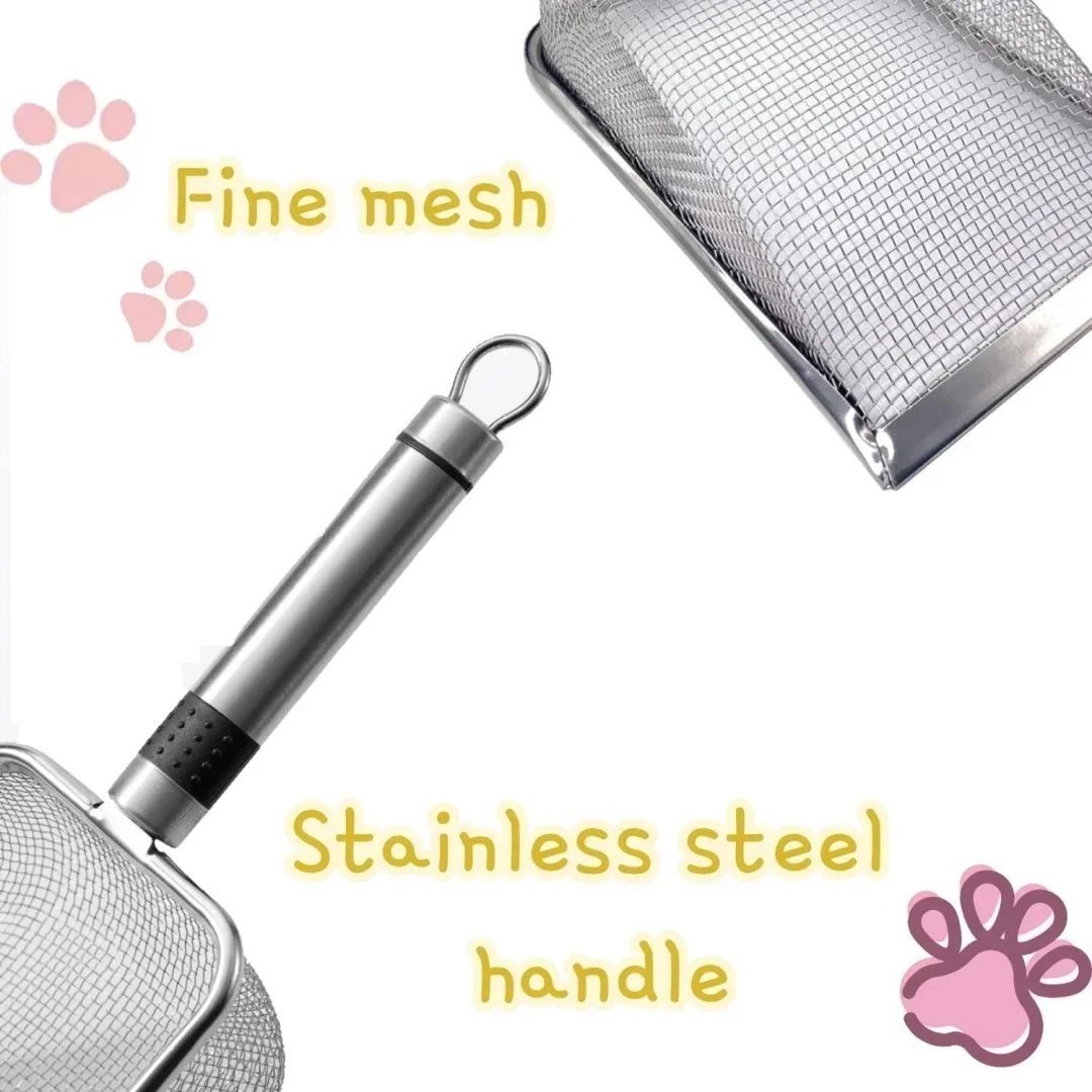 Cat Litter & Reptile Tool in Stainless Steel. Fine-Mesh Sifter for ...