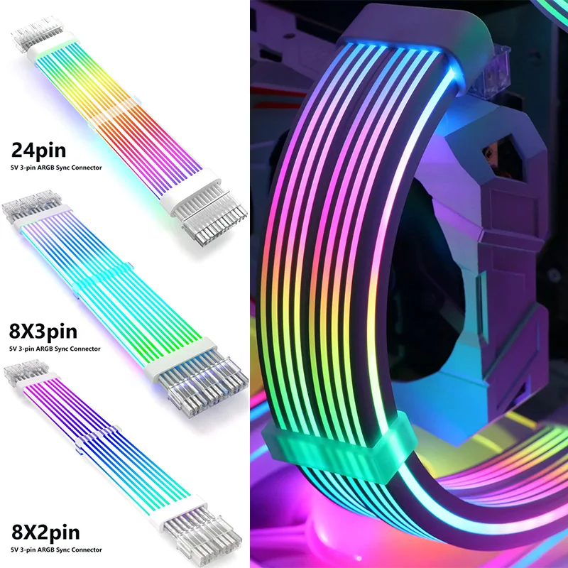 ARGB-Power-Extension-Cable-Motherboard-ATX-24Pin-GPU-Extension-Cable ...