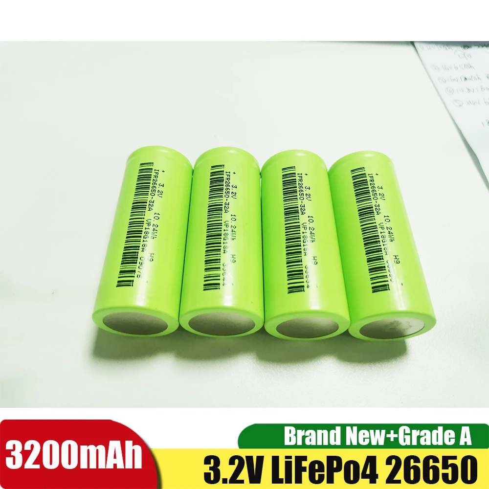 4pcs 100% New Original high quality 26650 battery 3200mAh lithium ...