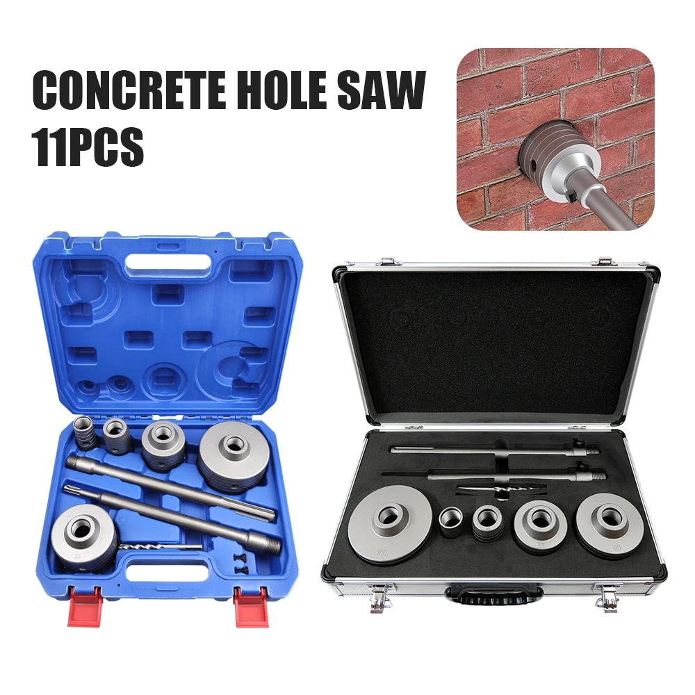 11pcs-Drilling-crown-for-Concrete-Wall-Hole-Saw-SDS-PLUS-Hammer-Drill ...
