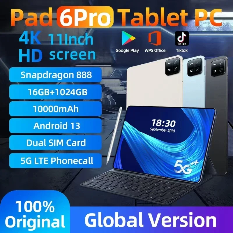 2024-vers-o-global-tablets-originais-pc-android-13-pad-6-pro-snapdragon ...
