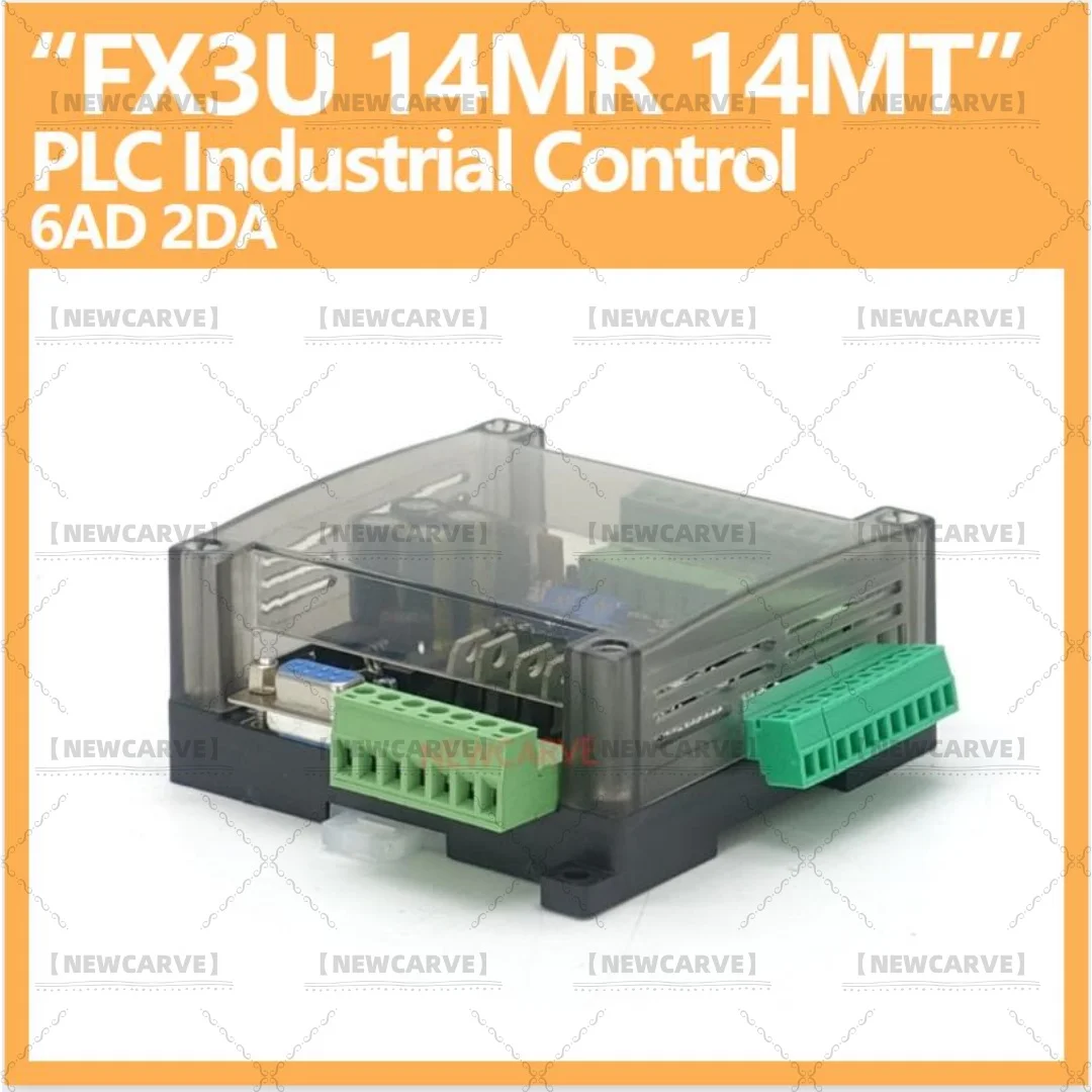 PLC Industrial Control Board FX3U-14MR FX3U-14MT 8 Input 6 Output 6AD ...