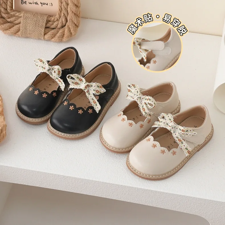 Girls-Flat-Shoes-Retro-Mary-Jane-Autumn-Kids-Casual-Flower-Shoes ...