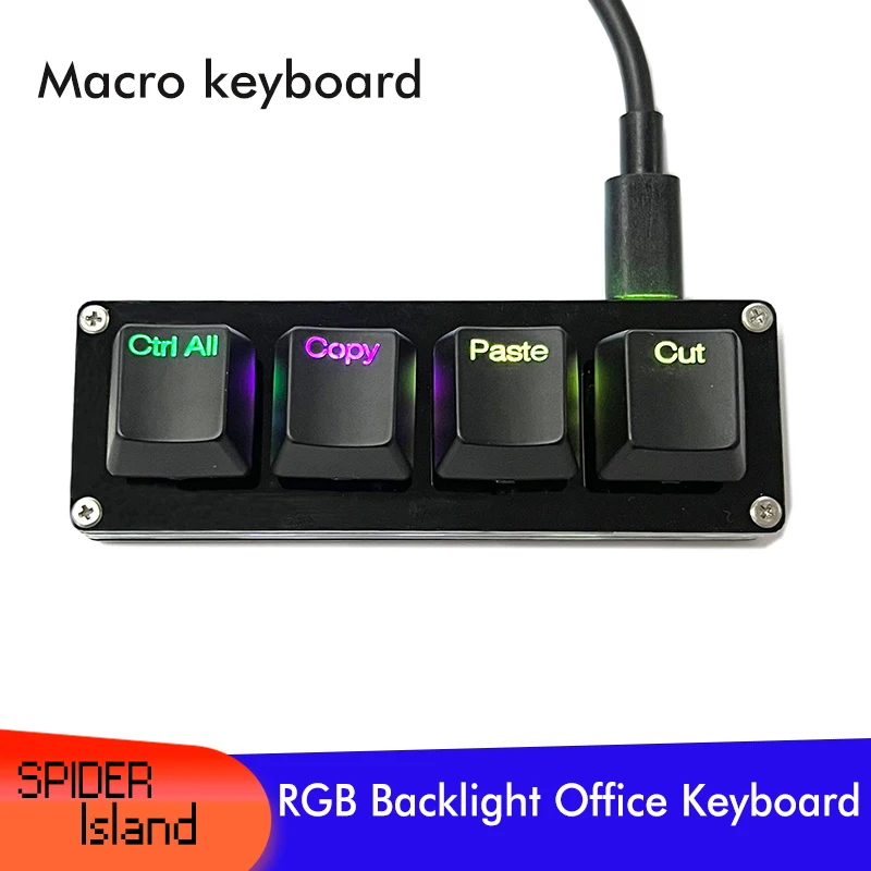 Office-Keyboard-Mini-Copy-Paste-Cut-Multifunction-RGB-Backlight-4-Key ...
