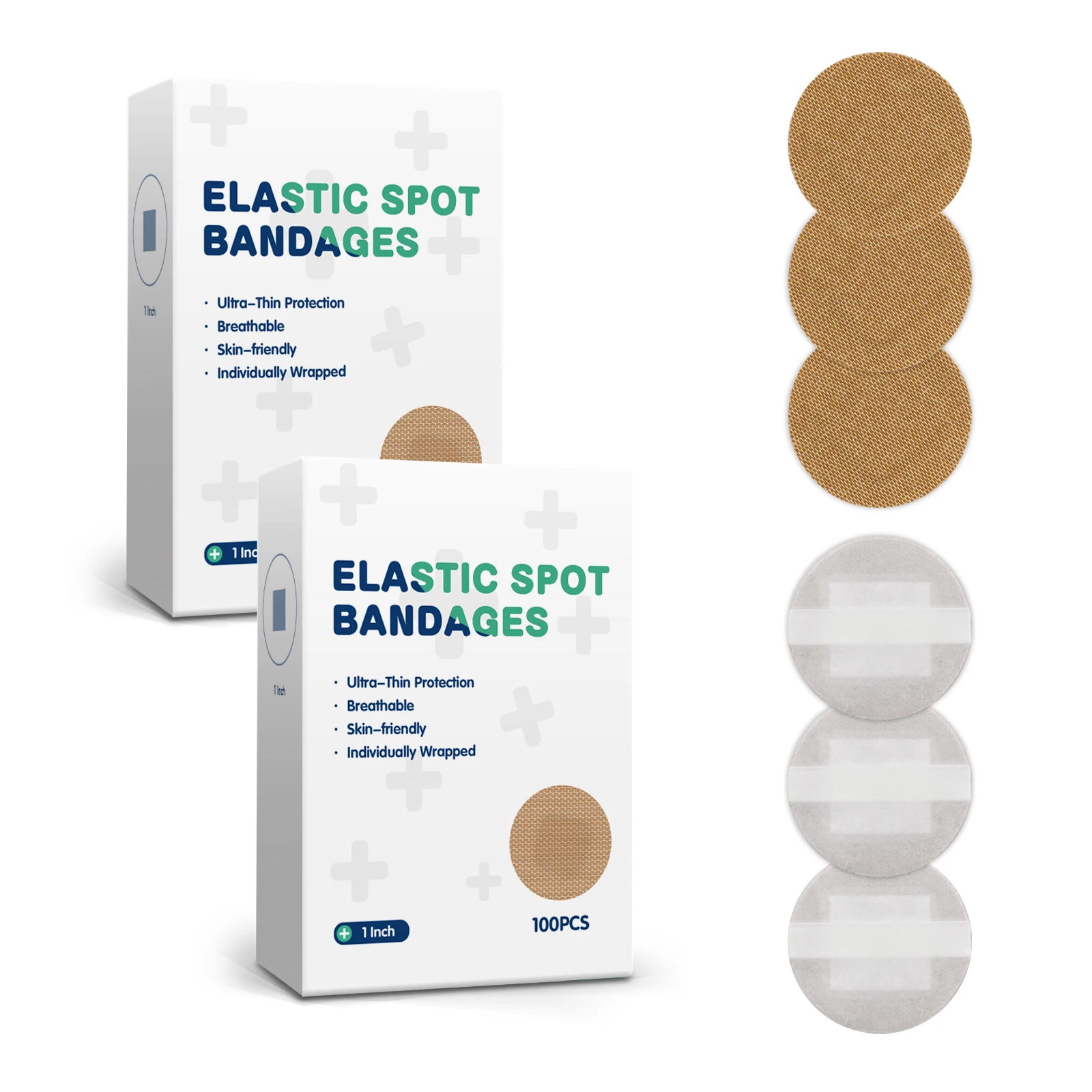 100Pcs Round Band Aid Vaccine Patches Sterile Hemostatic Patch Elastic ...