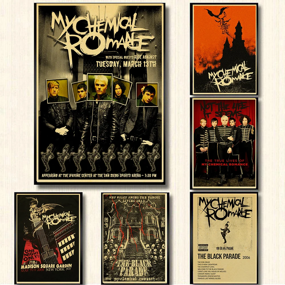 My-Chemical-Romance-Band-Kraft-Paper-Posters-Classic-Nostalgic-Matte ...