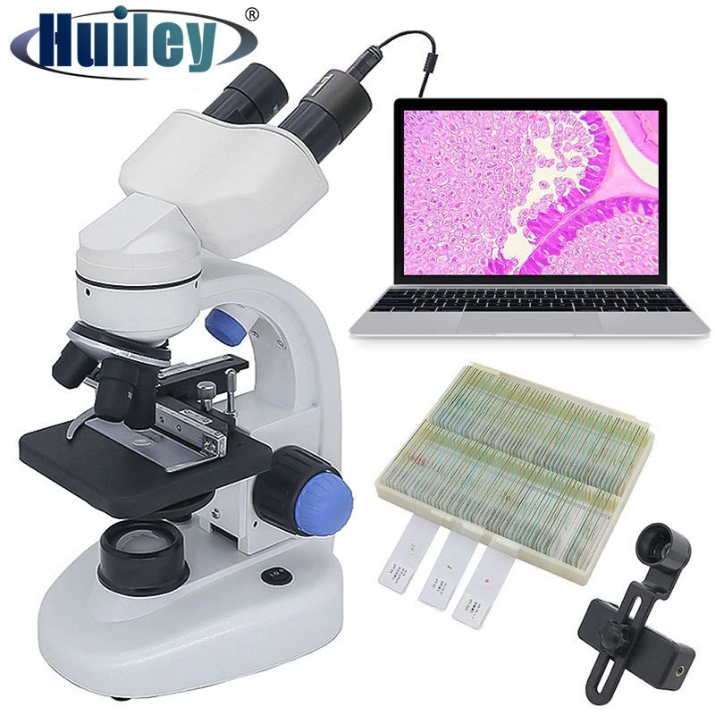 Biological Microscope With Digital Camera Wide-field Eyepieces 40x-2000x Zoom Binocular ...