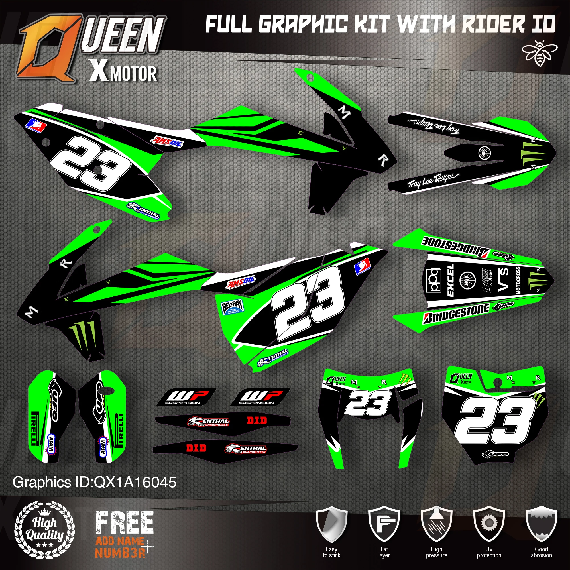 Queen X Motor Custom Team Graphics Decals Stickers Kit For Ktm 2016 ...