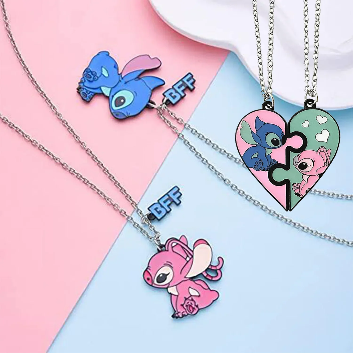 Stitch-Disney-Cartoon-Bff-Colar-Kawaii-Chaveiro-Pingente-de-Melhores ...