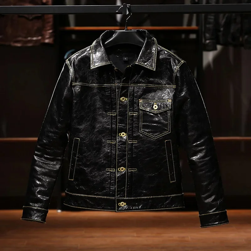 Fashion-casual-American-cowboy-model-506-real-leather-jacket-men-s ...