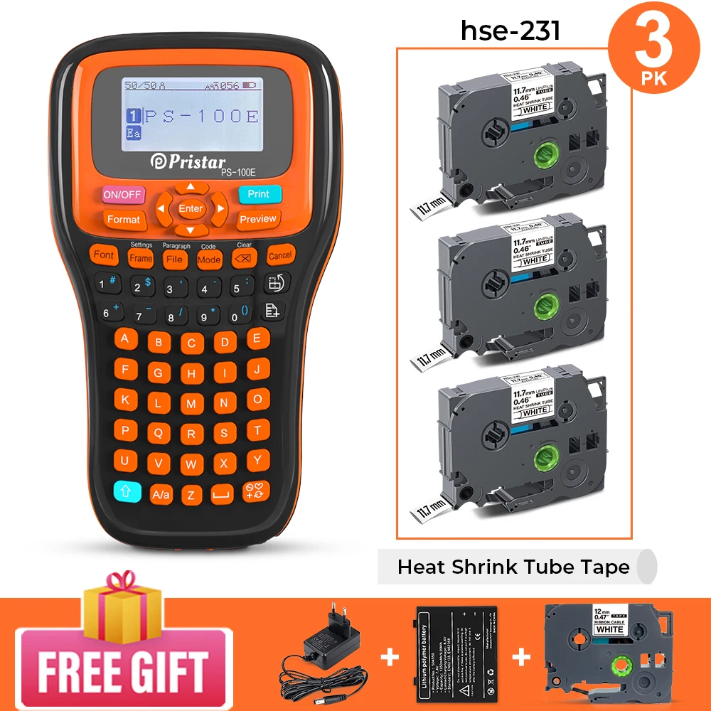 Portable-Label-Printer-with-3PK-Heat-Shrink-Tube-Tape-Compatible ...